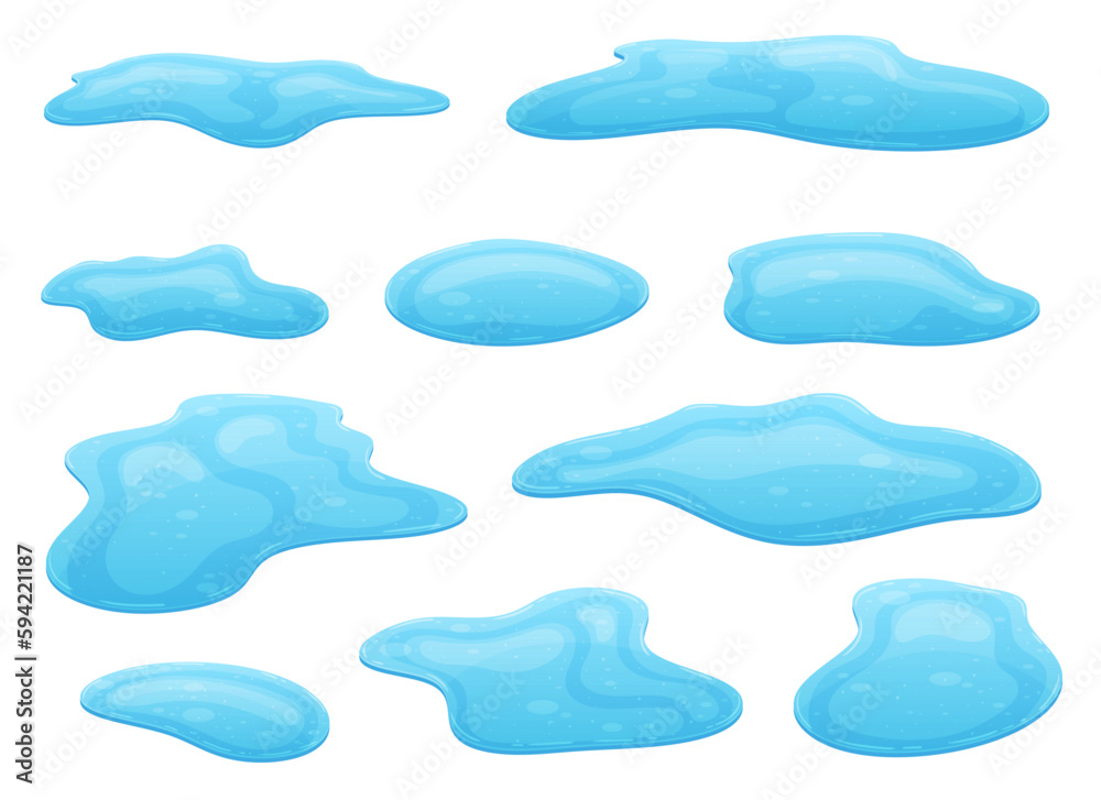 Liquid water puddle vector design illustration isolated on white ...