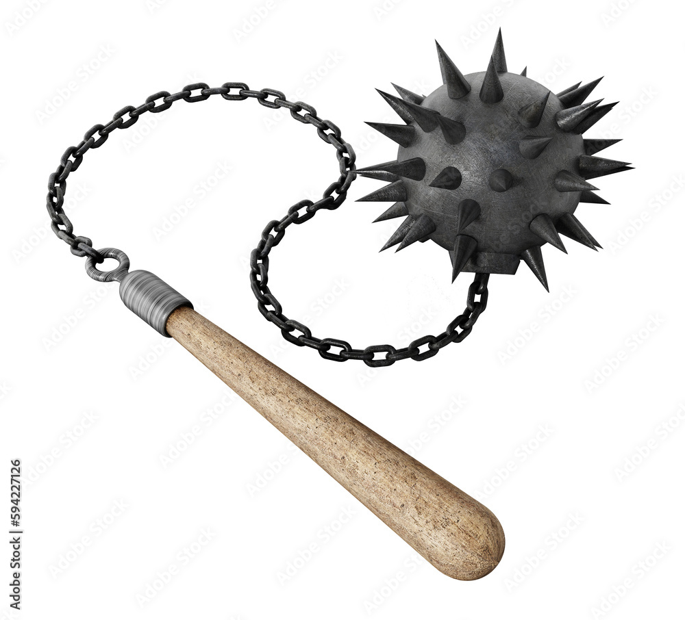 Chaines mace isolated on transparent background. 3D illustration Stock ...