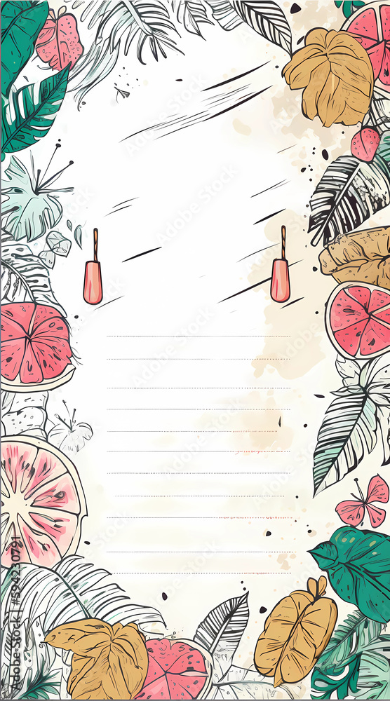 Restaurant summer menu flyer. Ideal background to create a summer menu ...