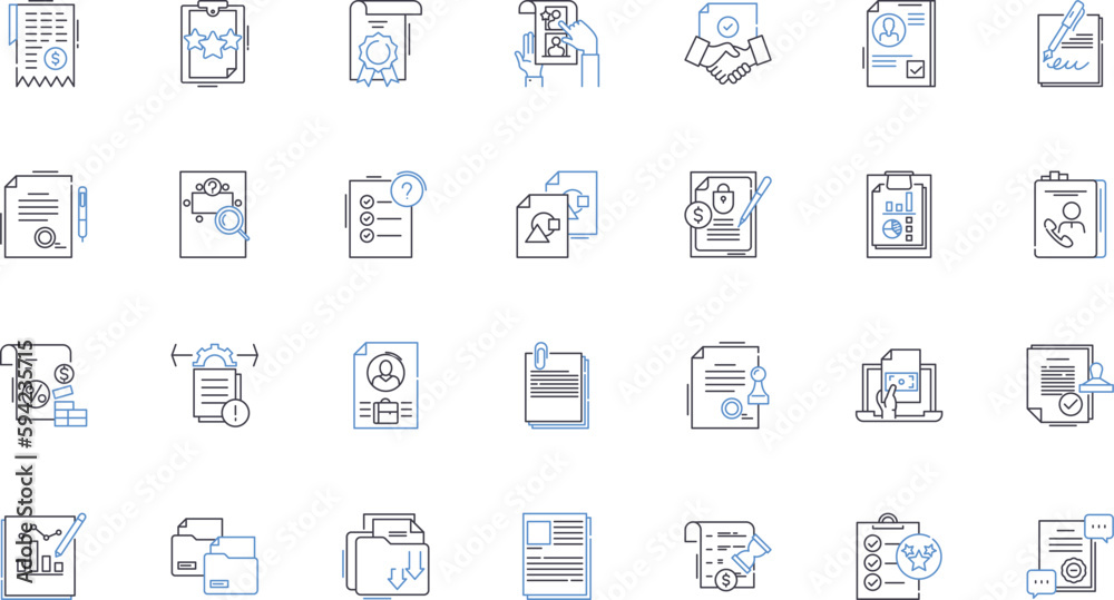 adjuster line icons collection. Settlement, Assessment, Insurance ...