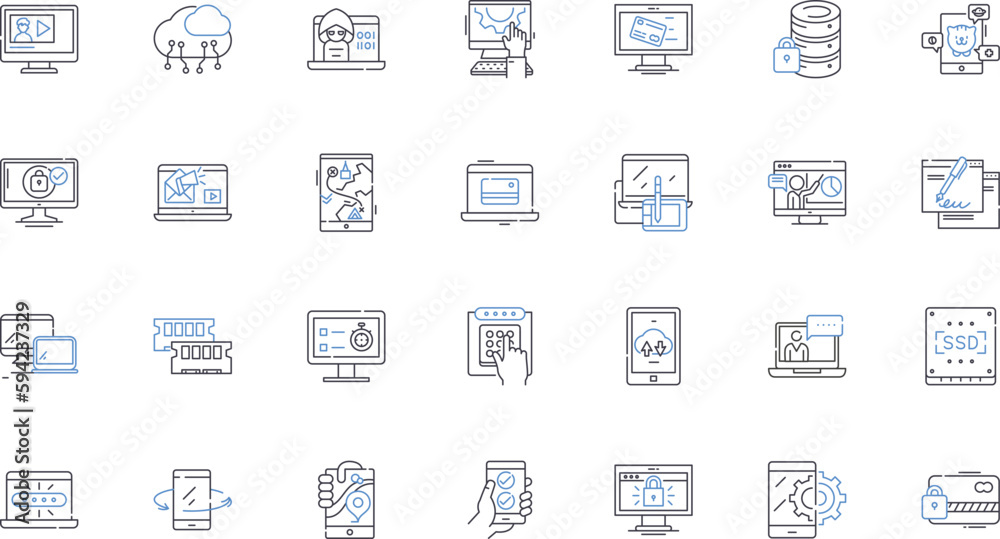 Identity verification line icons collection. Authentication, Biometrics ... Identity verification line icons collection. Authentication, Biometrics ...