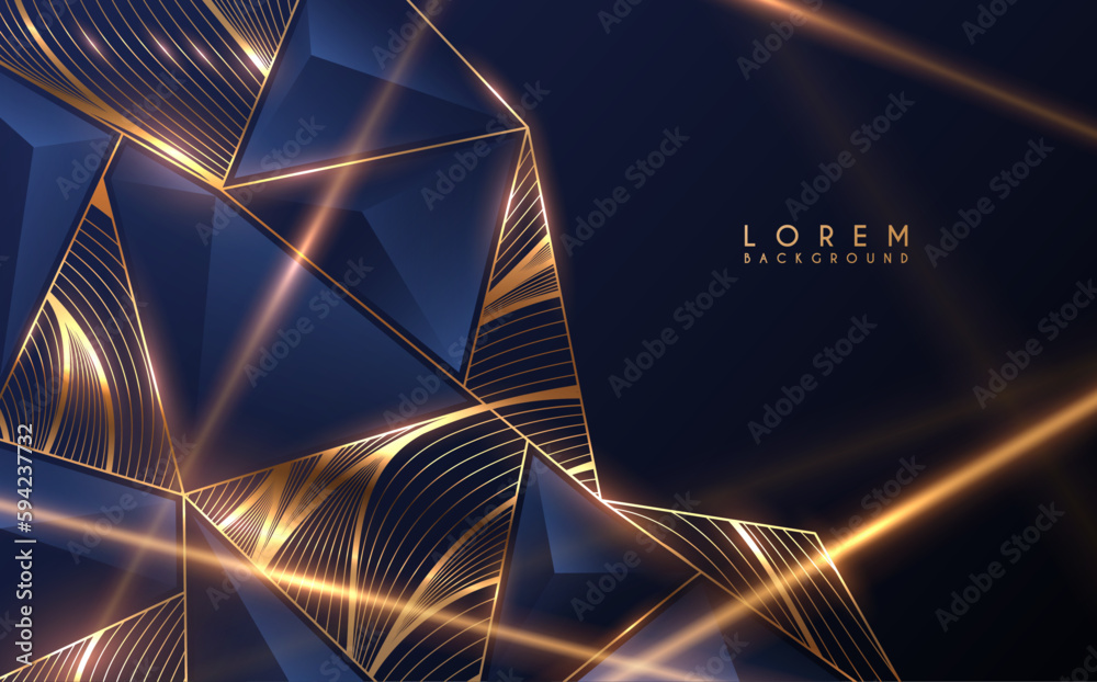 Blue and gold geometric shapes background Stock Vector | Adobe Stock