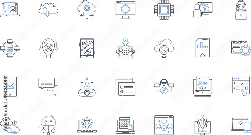 Fototapeta mapa świata dla dzieci Computerized systems line icons ... Fototapeta mapa świata dla dzieci Computerized systems line icons ...