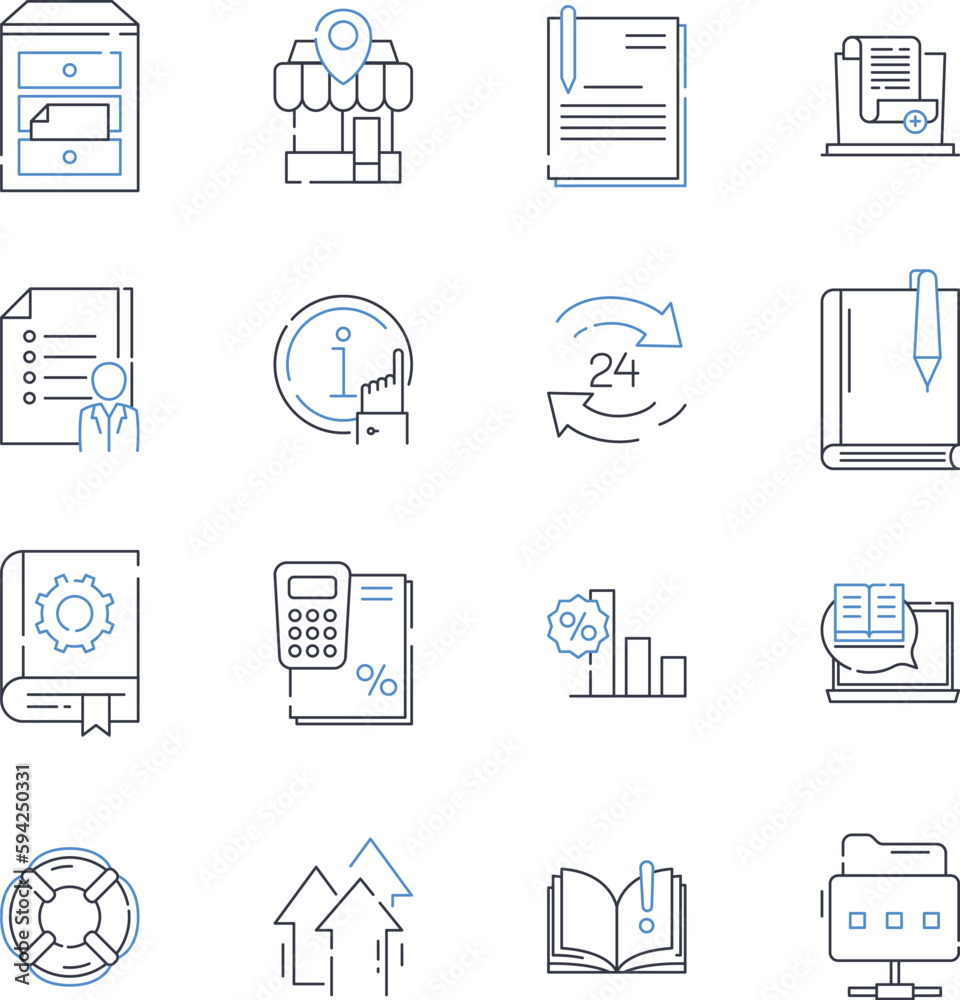 Instructional resources line icons collection. Materials, Curriculum ... Instructional resources line icons collection. Materials, Curriculum ...