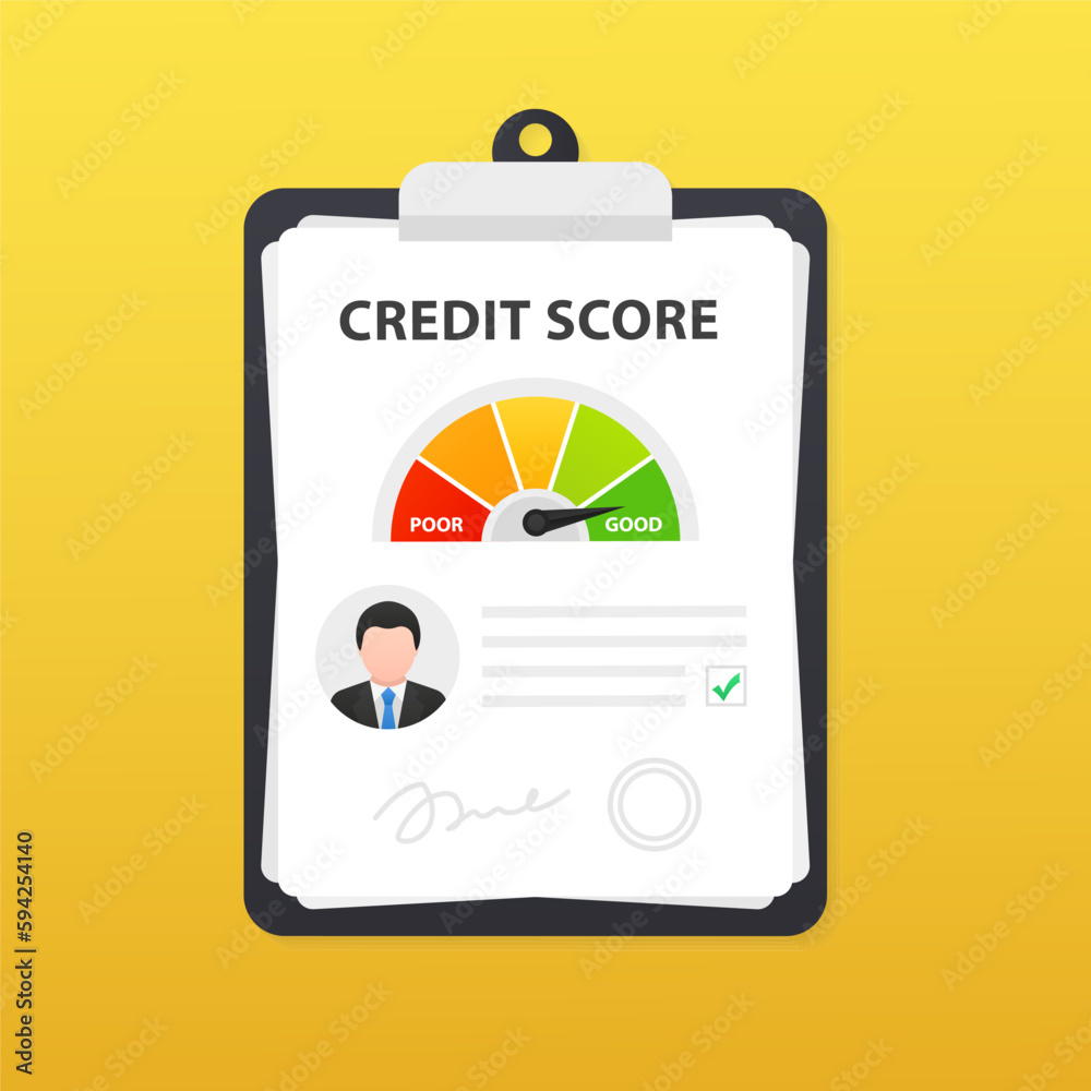 Credit score document vector concept, credit score personal information ...