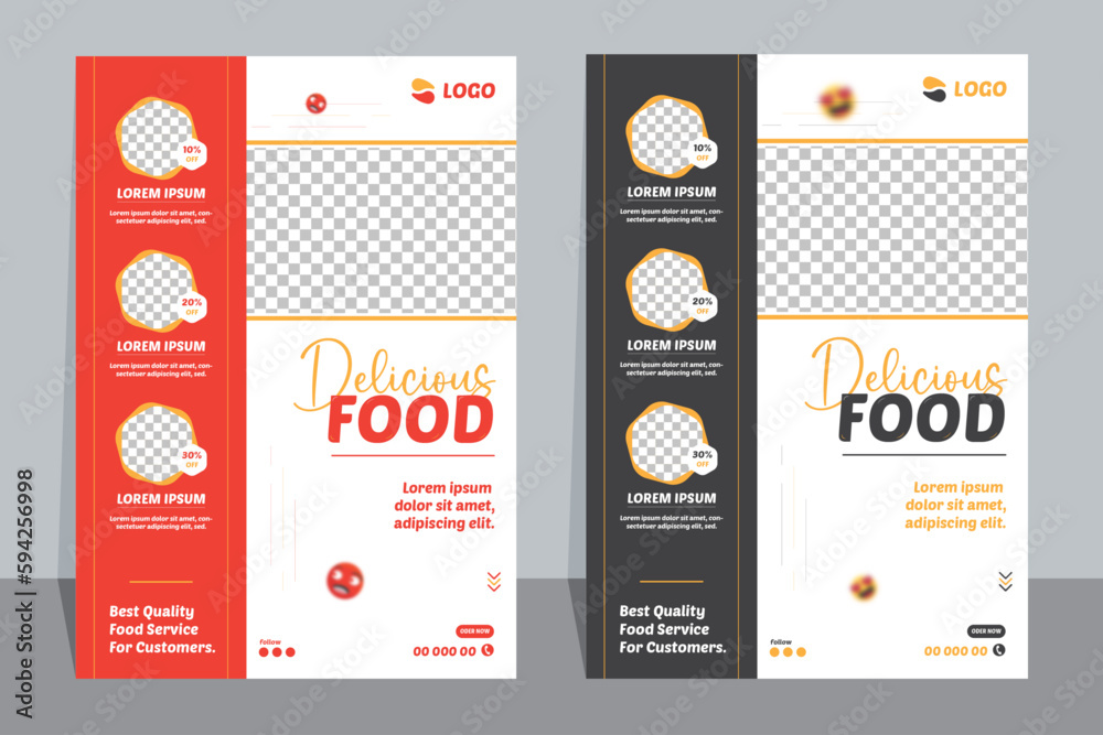 Food Flyer Template Design, Restaurant Food Menu, Vector Illustration ...