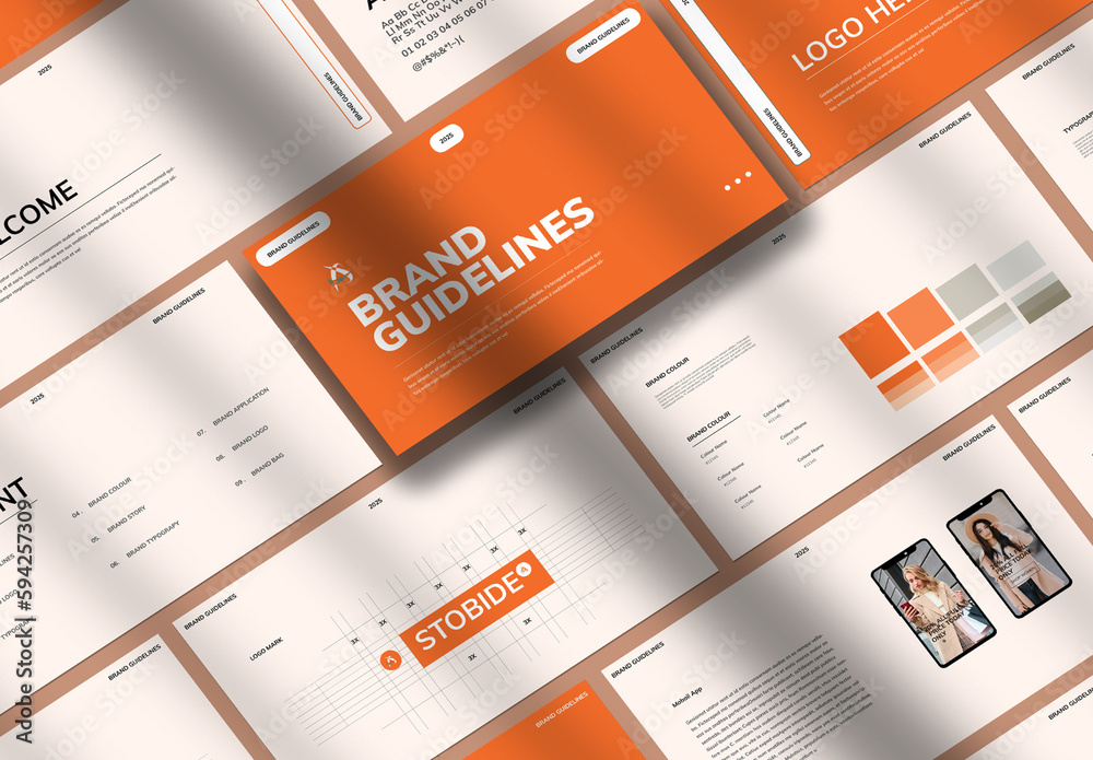 Brand Guidelines Template Layout Stock Template | Adobe Stock