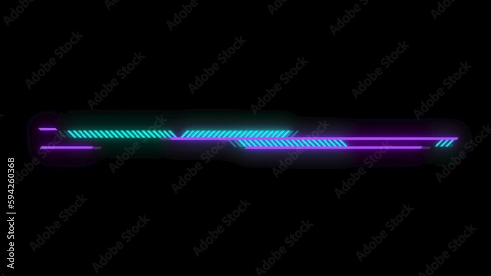 Animated HUD infographic element line with dashed fragments. Futuristic ...