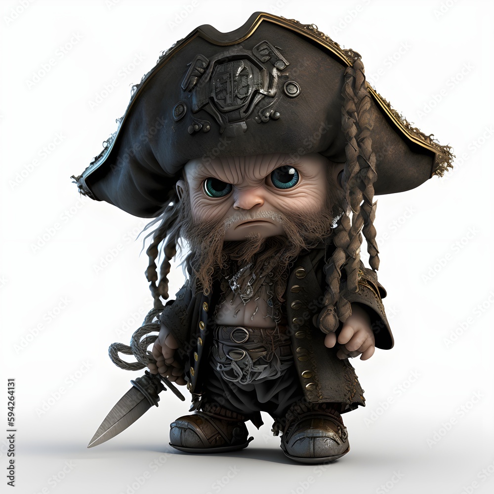Pirates of the Caribbean hector barbossa style baby cartoon full height ...