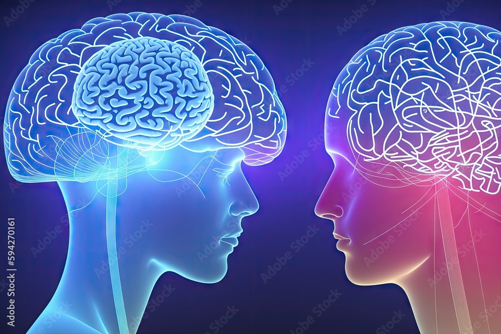 Human Brain. Organ anatomy, neurology, healthy body concept, generative ...