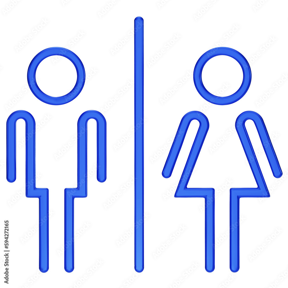 Blue Men and women restroom icon in white background, men and women ...