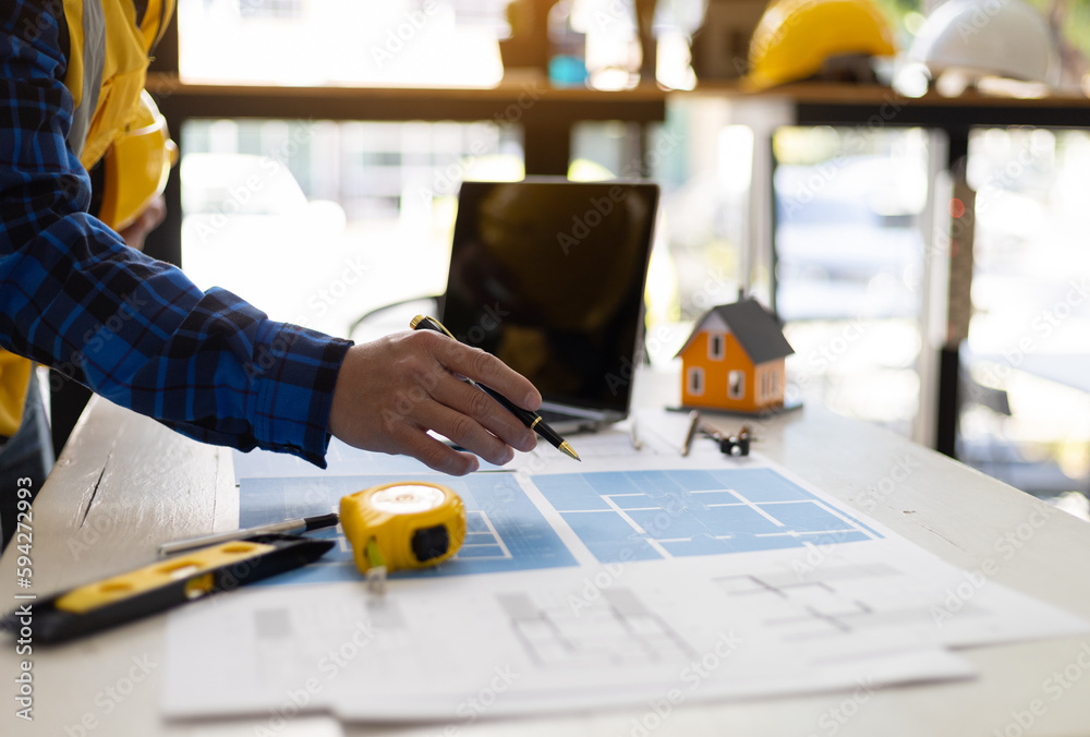 Architect design working drawing sketch plans blueprints and making ...