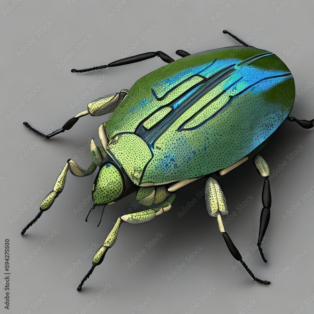 blue-green beetle by Generative AI Stock Illustration | Adobe Stock