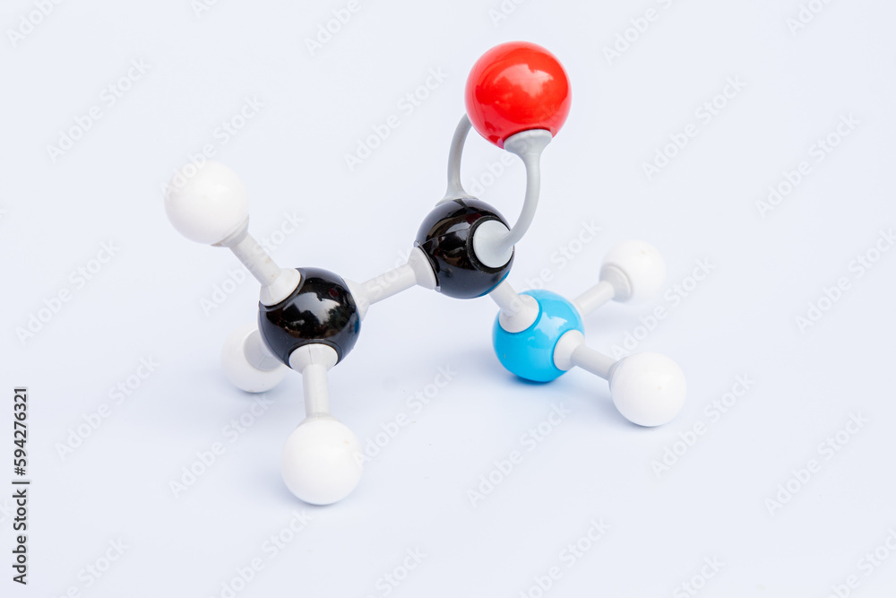 Ethanamide molecular structure isolated on white background. Chemical ...
