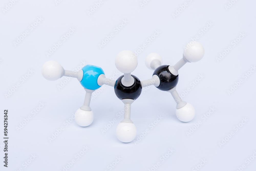 Ethanamine molecular structure isolated on white background. Chemical ...