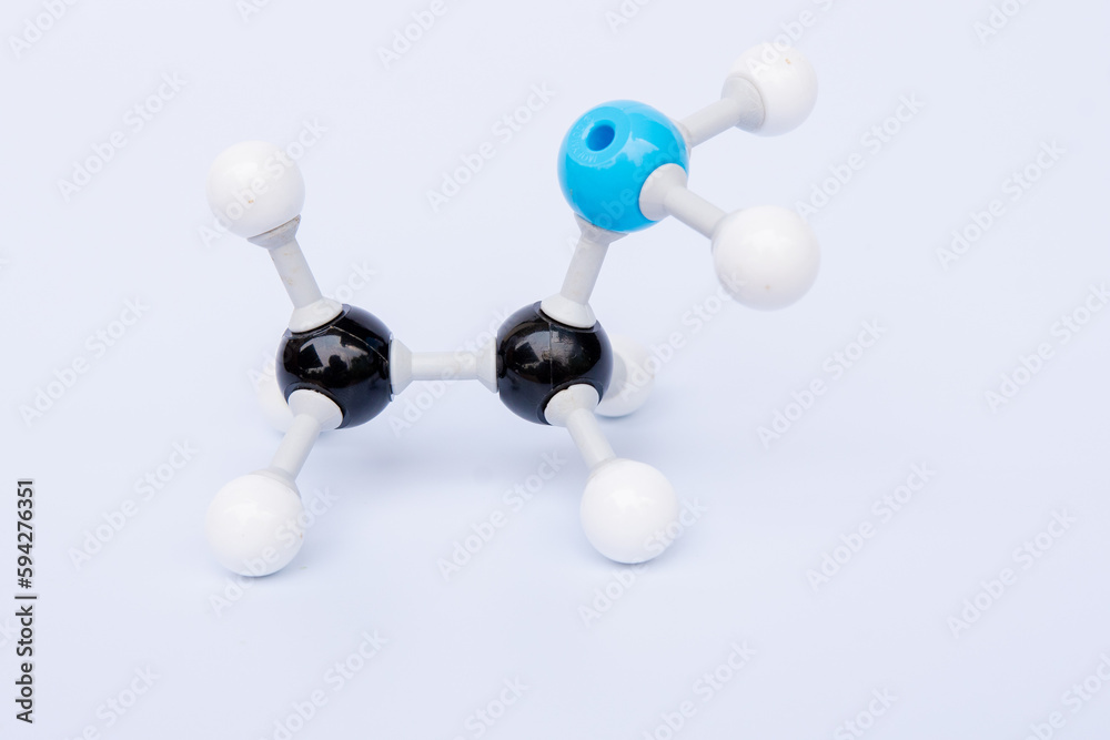 Ethanamine molecular structure isolated on white background. Chemical ...