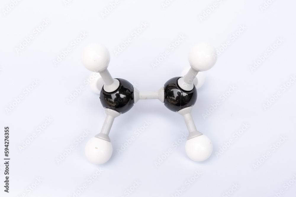 Ethane molecular structure isolated on white background. Chemical ...