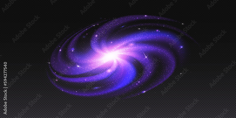 Nebula transparent vector galaxy star vector background. Spiral milky ...