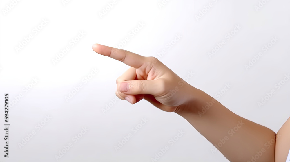 Human hand that point the index finger to something with Generative AI ...