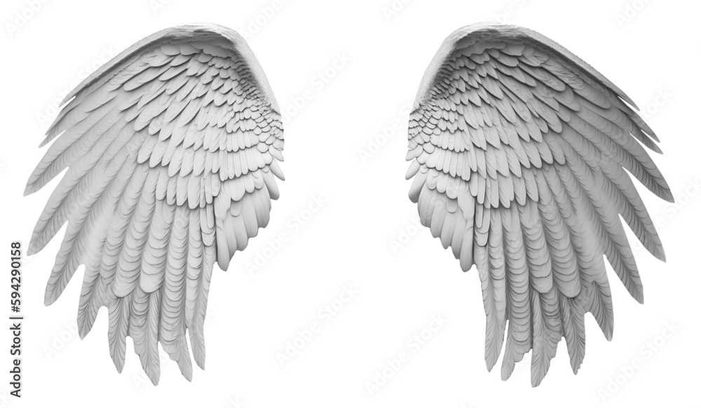 Separated angel wings on transparent background. Generative AI. Stock ...