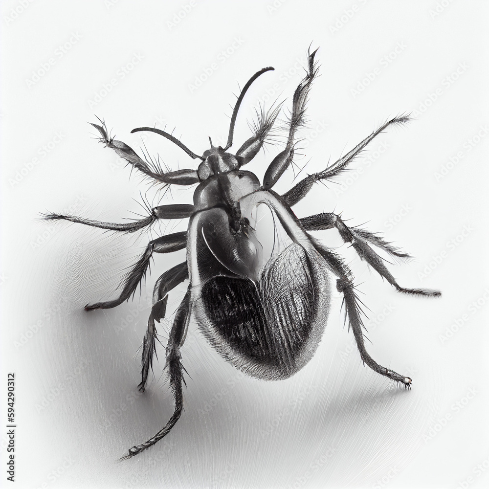 microscopic view of a tick emphasizing its texture and body structure ...