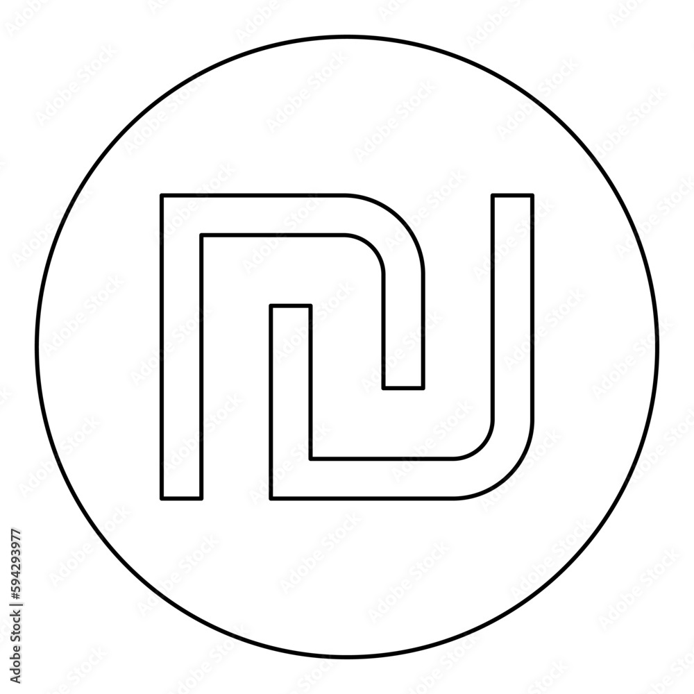 Israeli Shekel currency symbol ILS money nis sign new icon in circle ...
