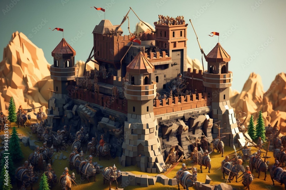 Medieval Castle Siege: Knights and Soldiers Battle for Victory AI ...