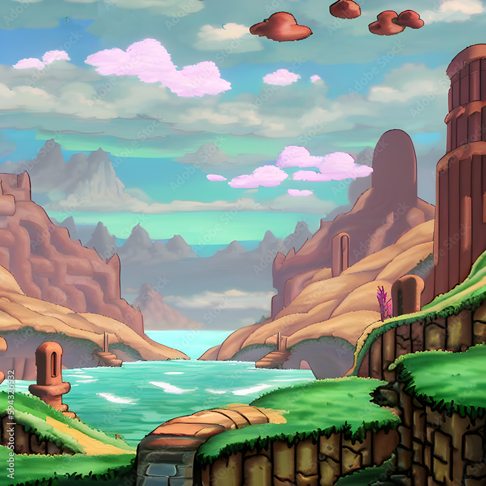 Generic Environment. CARTOON Style. Style Adventure Time. Content for ...