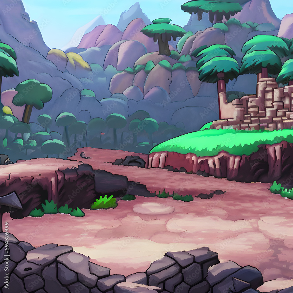 Generic Environment. CARTOON Style. Style Adventure Time. Content for ...