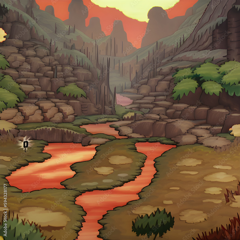 Generic Environment, adventure time, cuhead, psicodelic, Environment, fantasy scenery, fantasy ...