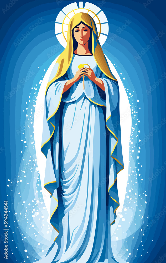 St Mary the Virgin mother jesus god illustration Stock Illustration ...
