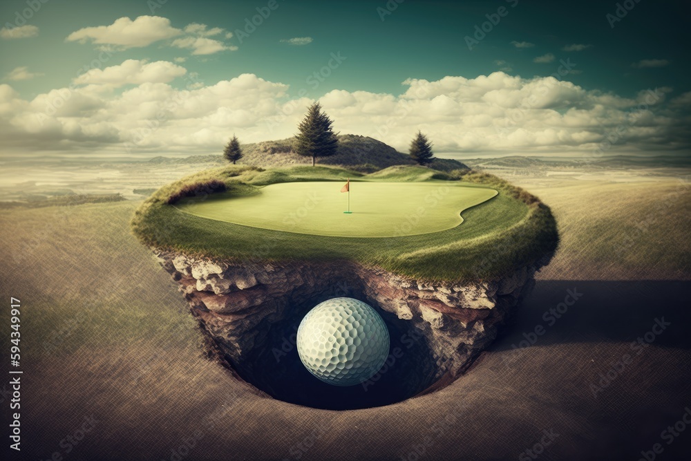 Abstract mini golf course field, AI generated Stock Illustration ...