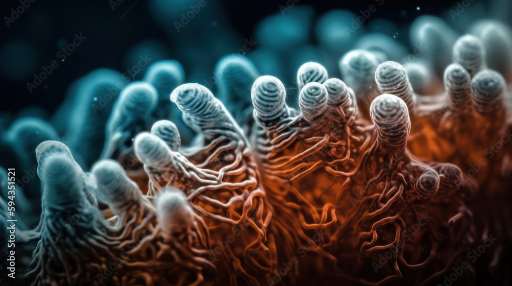 Macro photographie d'imagerie médicale réalisée au microscope ...