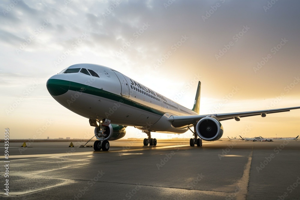 Riyadh,Saudi Arabia - March 01 2020 :Saudi Arabian Plane preparing for ...