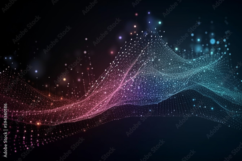 Wave digital background wallpaper with soft points and lines. Waving ...