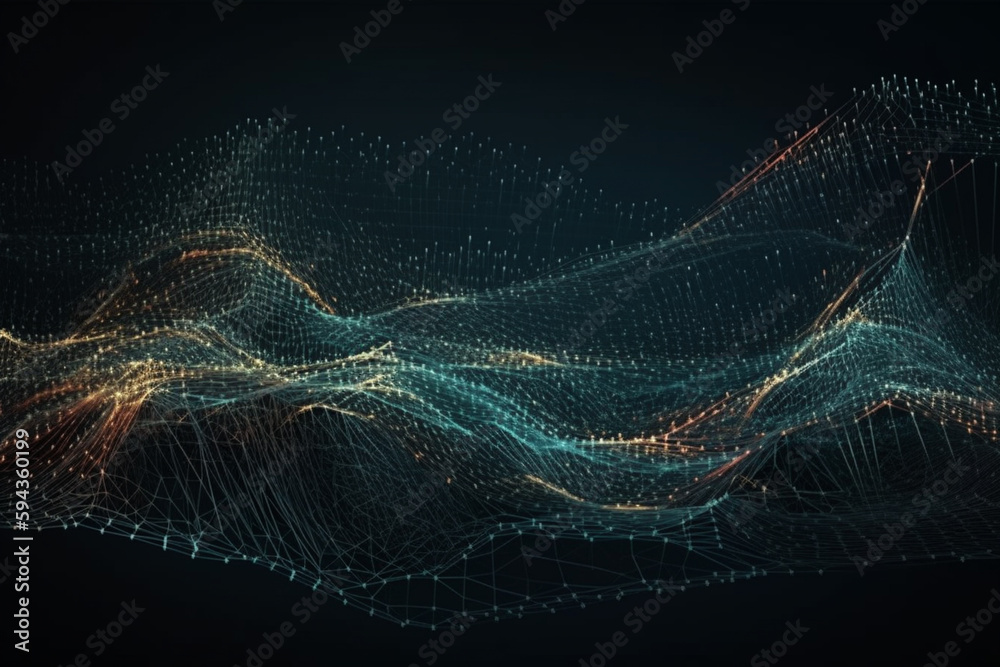 Wave digital background wallpaper with soft points and lines. Waving ...