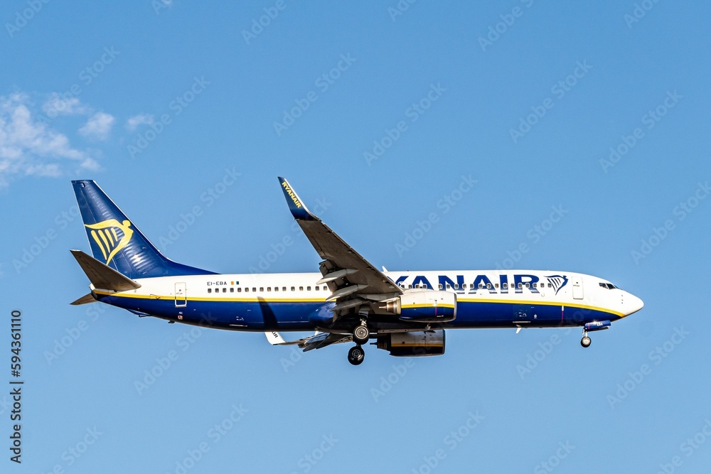 Boeing 737-8AS B738 Ryanair airline with registration EI-EBA, Irish ...