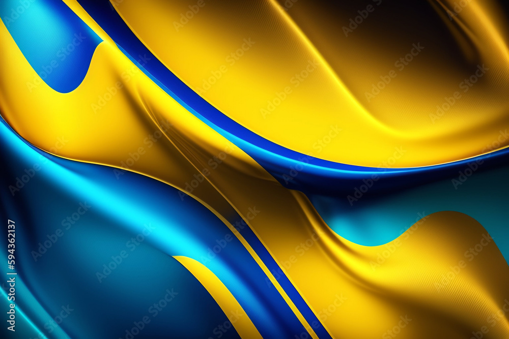 Abstract colorful wave background with blue and yellow color for design ...