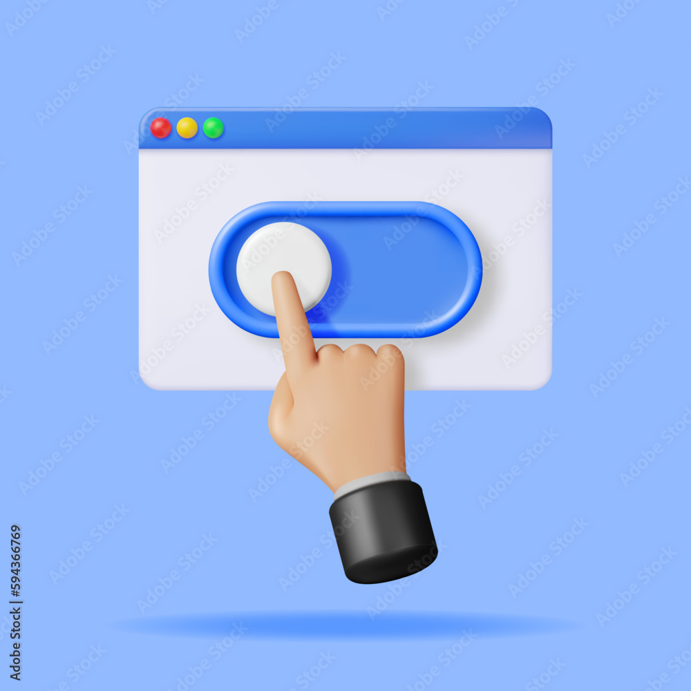 Fototapeta 3D Hand and Switch Button in Browser Isolated. Render Hyman ... Fototapeta 3D Hand and Switch Button in Browser Isolated. Render Hyman ...