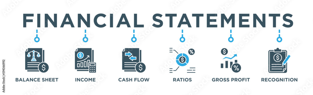 Financial statements banner web icon vector illustration concept with ...