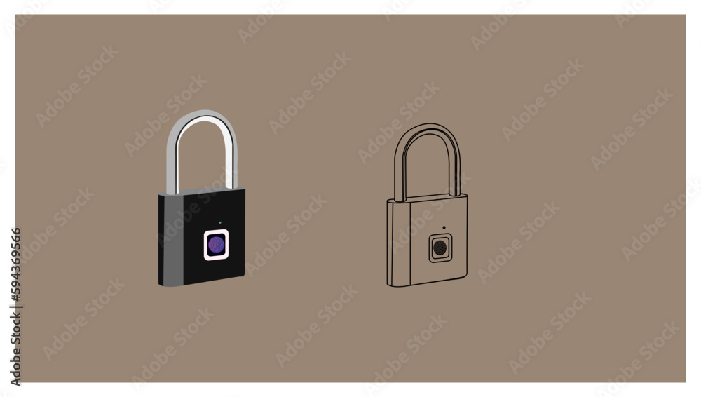 Icons of locked and unlocked lock on white background. Safety symbols ...