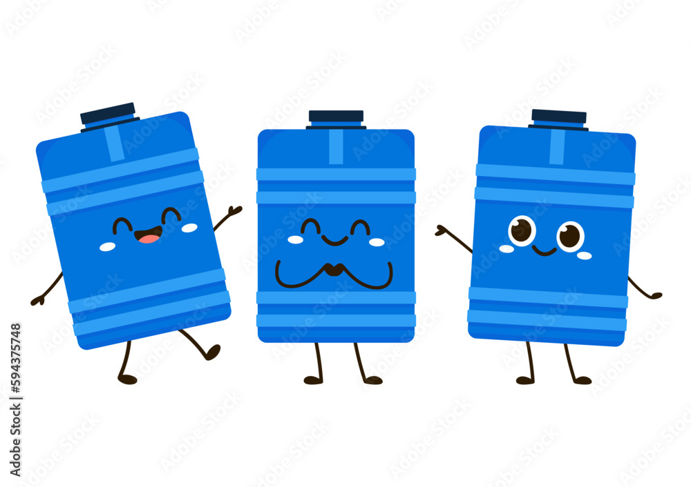 Water tank cartoon vector. Blue water tank on white background ...