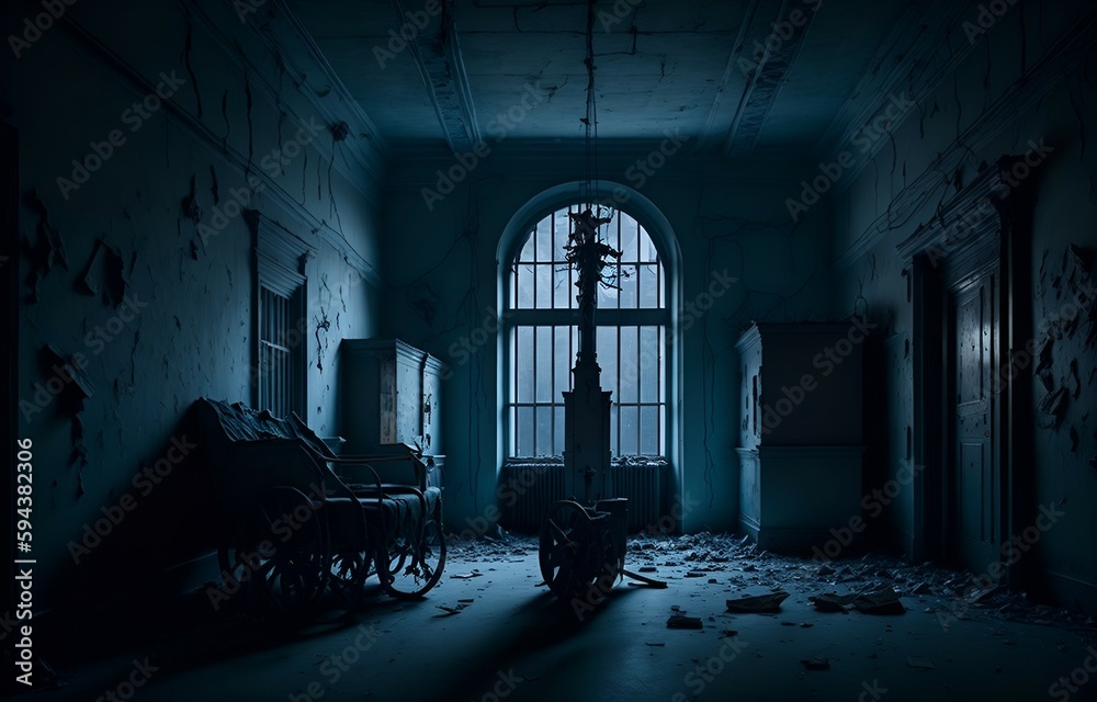 building, old, abandoned, interior, light, corridor, room, dark, house ...