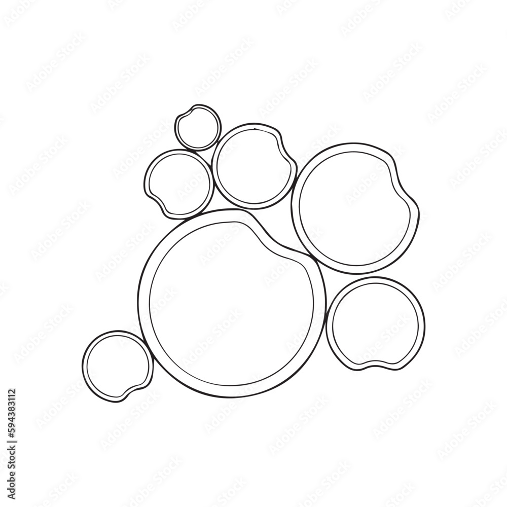 bubble. flat simple black and white web icon. vesicles or bacteria ...