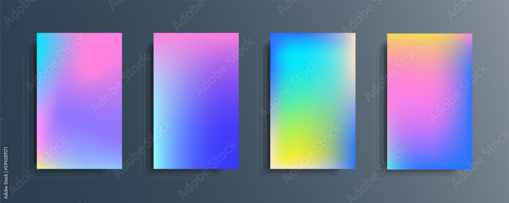 Set of vector gradient backgrounds in bright colors. For brochures ...