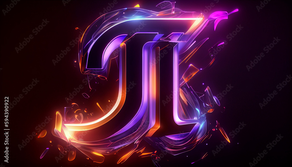Beautiful abstract futuristic letter J logo Ai generated image Stock ...
