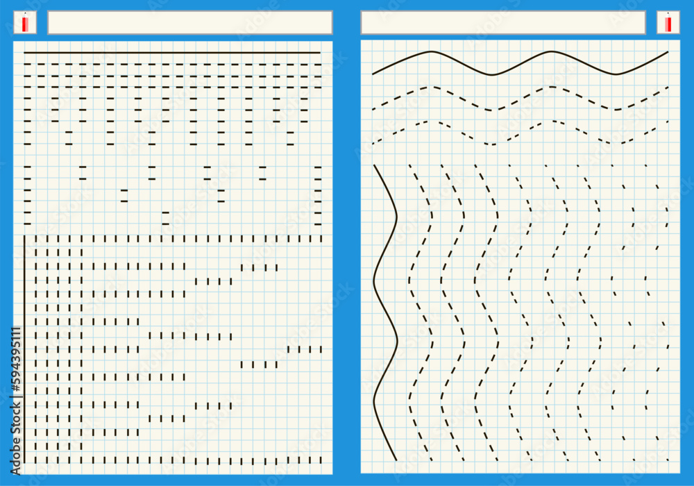 Preschool worksheet for practicing fine motor skills - tracing dashed ...