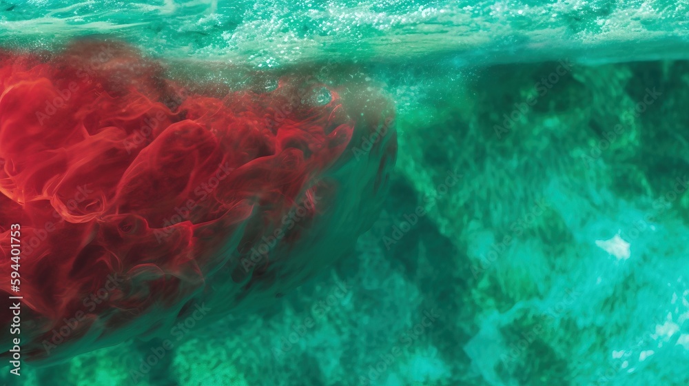 a red substance floating in the water near the bottom of the ocean ...