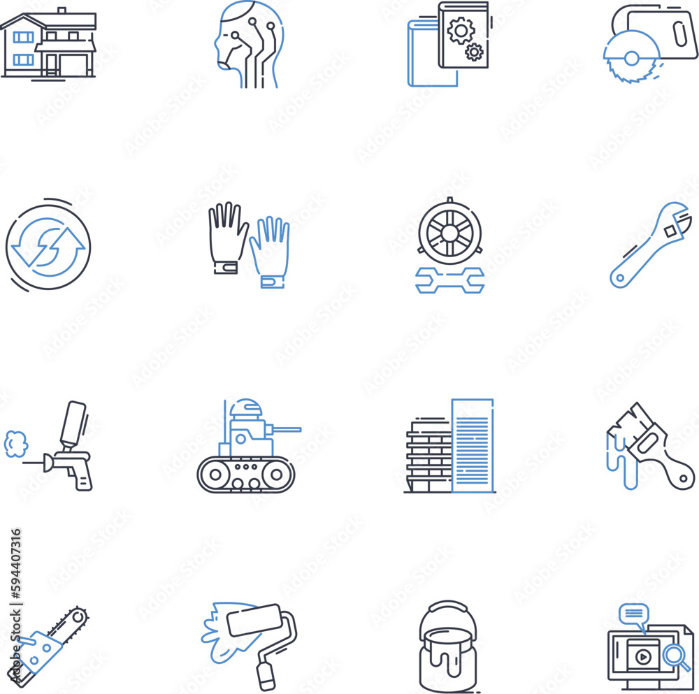 Mason line icons collection. Bricklayer, Stmason, Construction, Trowel ...