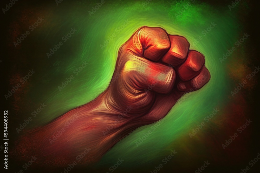 Juneteenth Symbol of Solidarity Raised Fist with Creative Background ...